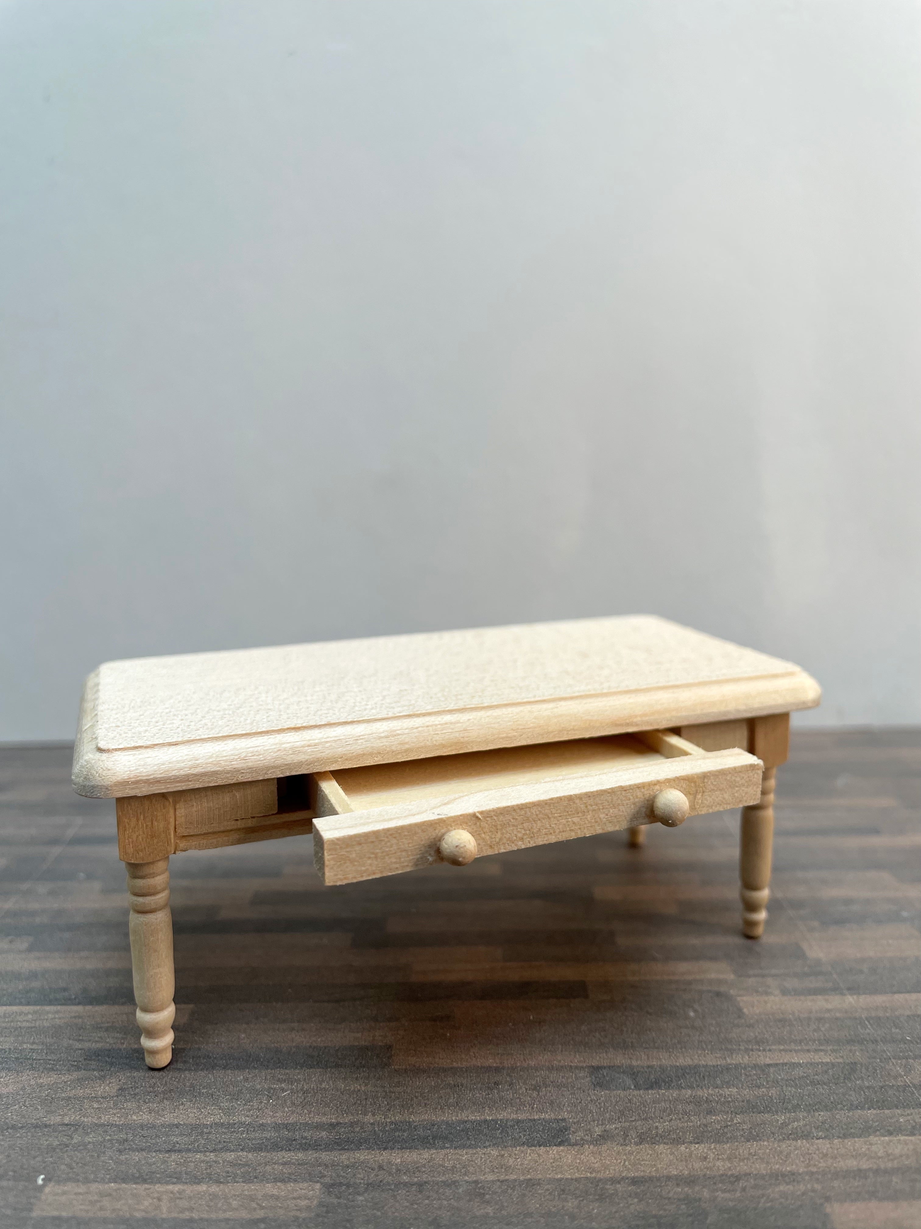 1:12 Scale Dollhouse Non Painted Natural Wood Coffee Table – Mustard ...