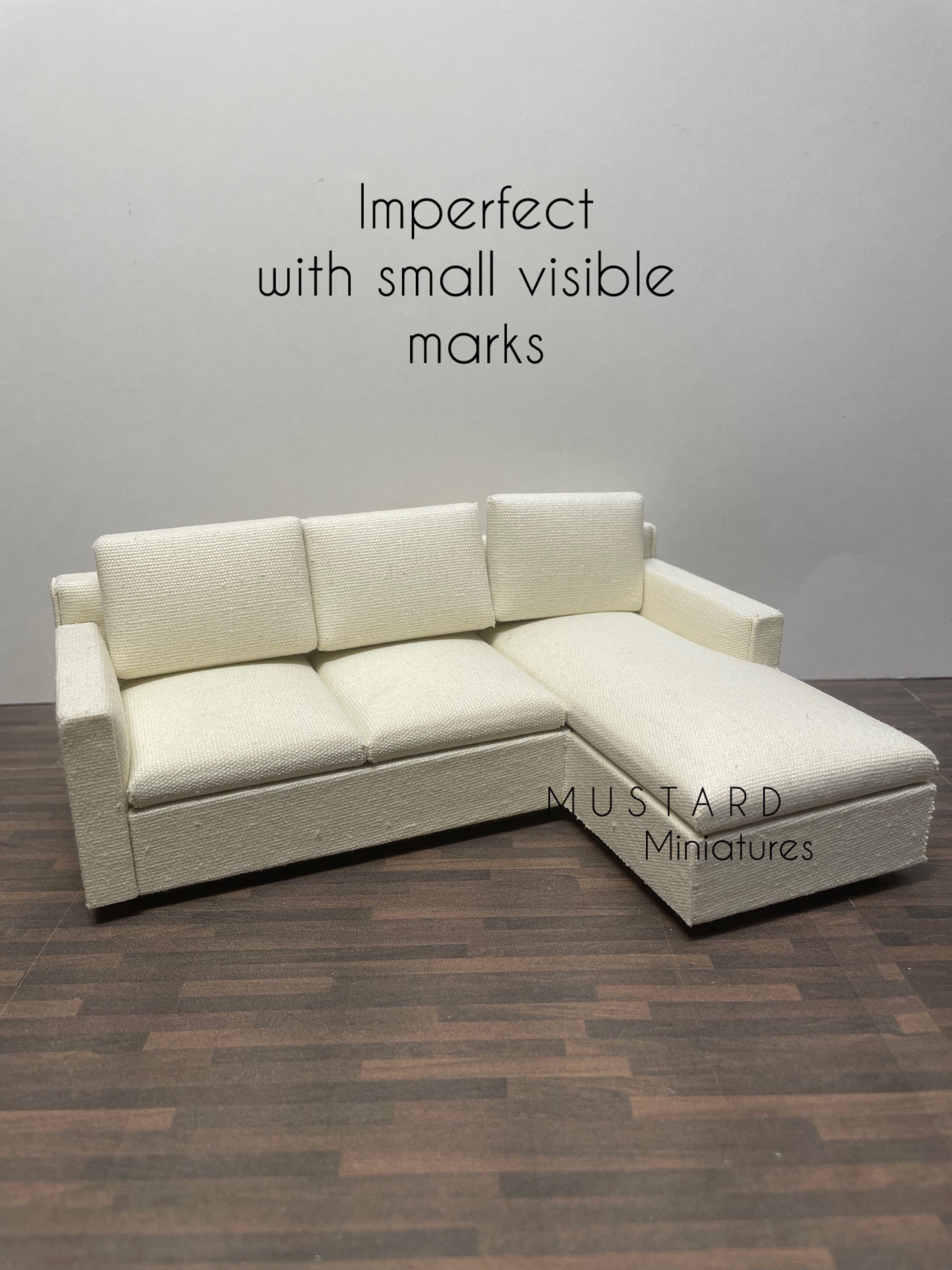 1:12 Scale Dollhouse Sofa Sectional *Imperfect – Mustard Miniatures
